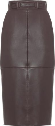 Elisabetta Franchi Femme, Jupes, Brun, Taille: 40 FR Leather Skirts