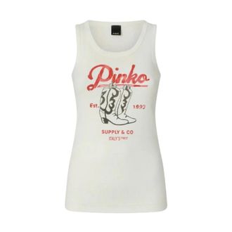 Pinko Pinko, Femme, Tops, Blanc, Taille: 40 FR Budrio Tank Top