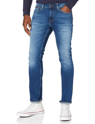 Tommy Jeans Herren Jeans Hose Scanton Slim Stretch, Blau (Wilson Mid Blue Stretch), 28W/34L