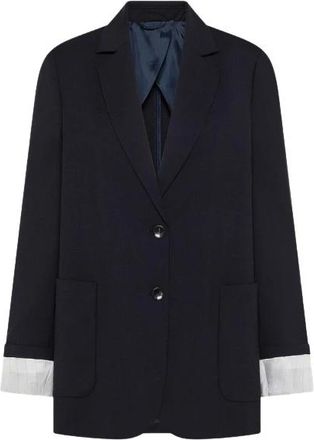 Seventy Femme, Vestes, Bleu, Taille: 38 FR Veste Crois&eacute;e en Laine Cool Stretch