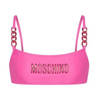 Moschino Metal Chain Bikini Top - - Swimwear - Damen - Rosa - XL