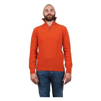 AT.P. CO Homme, Pulls, Orange, Taille: L Pull zippé à demi-hauteur