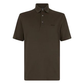 Ermenegildo Zegna Kurzarm-Baumwollpoloshirt - - Tops - Herren - Braun - 3XL
