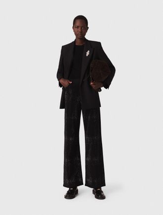 Maje Jean Large Strass&eacute; - Noir - Maje