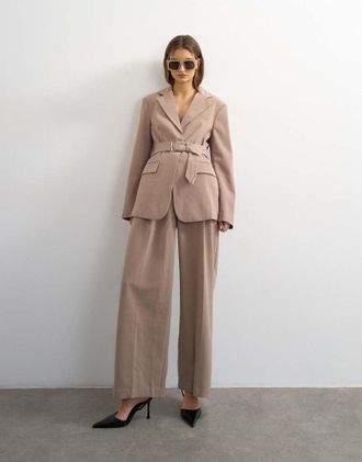 Topshop Pantalon habill&eacute; doubl&eacute; densemble - Beige-Marron