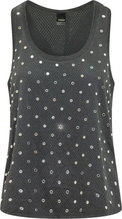 Pinko Pinko, Femme, Tops, Noir, Taille: 38 FR D&eacute;bardeur Perfor&eacute; &agrave; Encolure Ras du Cou