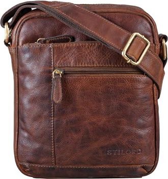STILORD Diego Sacoche Homme Cuir Petit Sac Bandouli&egrave;re Vintage pour 9.7 pouces iPad DIN A5 Tablette PC Sac Messager en Cuir v&eacute;ritable, Couleur:florida - marro