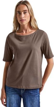 Street One 3228108 T-Shirt avec col Bateau, Silk Brown, 42 Femmes