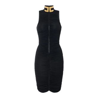 Elisabetta Franchi Cr&ecirc;pe Jersey Kleid - - Dresses - Damen - Schwarzk - S