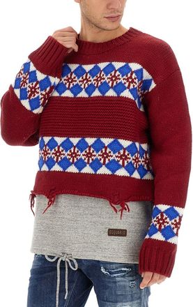 Dsquared2 Jacquard Knit Wool Sweater - Multicolor