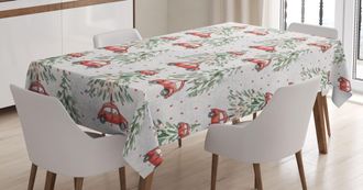 Abakuhaus Weihnachten Tischdecke, Weihnachtskiefern und K&auml;fer Auto, Schmutzabweisend Pflegeleicht Waschbar Druck Mit Klaren Farben ohne Verblassen, 140 x 240 cm