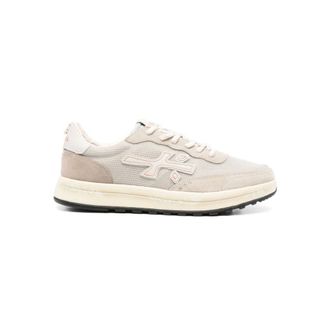 Premiata Homme, Chaussures, Beige, Taille: 41 EU Baskets en daim et tissu avec logo contrastant