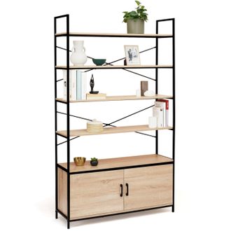IDMarket Regal XL 5 Ebenen mit Schrank Detroit Industriedesign 170 cm