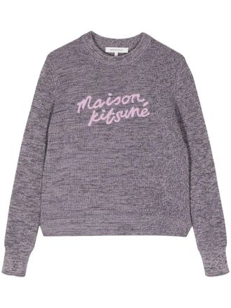 Maison Kitsuné pull à logo brodé - Violet
