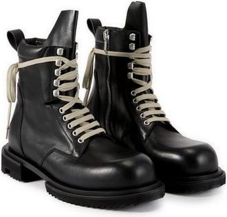 Rick Owens Boots crant&eacute;es en cuir