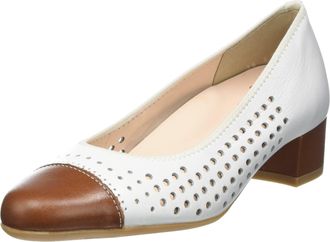 Ara Damen Nizza Pumps, Cognac,Weiss, 38.5 EU Weit