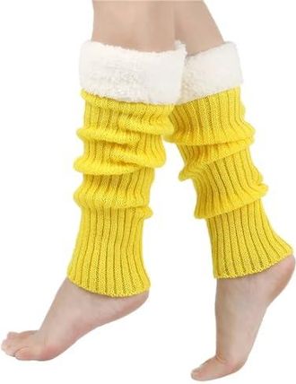 Generic Gu&ecirc;Tres Chaussettes hautes, gu&ecirc;tres, chaussettes thermiques chaudes dhiver for femmes, extensibles, tricot&eacute;es, &eacute;paisses, en laine, avec revers, duvete