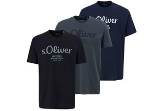 s.Oliver T-Shirt Basic aus reiner Baumwolle, mit Logo-Print auf der Brust