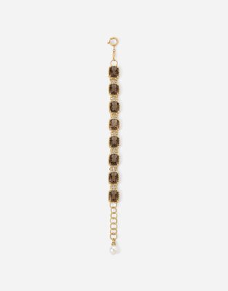 Dolce & Gabbana Anna Bracelet In Yellow 18kt Gold With Smoky Quartzes - Frau Armb&auml;nder Gold Onesize