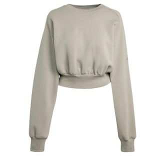 adidas Womens Weiches Lux Loose Sweatshirt Silver Pebble S