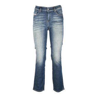 Diesel Straight Leg Jeans- Rei&szlig;verschluss- Regul&auml;re Taille - - Jeans - Damen - Blau - W30