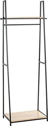 Haku Möbel Standgarderobe eiche, schwarz, MDF, Metall - Maße: B 68 cm x H 166 cm x T 40 cm, Style: Modern