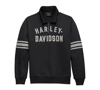 Harley-Davidson Harley-Davidson Staple 96014-23VM Pull zipp&eacute; 1/4 pour homme, Black Beauty, noir, 5X-Large