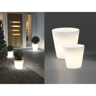 Konstsmide Beleuchteter Pflanzkübel Set Outdoor led Blumentopf ø 28cm & 37cm Terrassenlampe