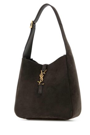 Saint Laurent Womens Dark Grey Suede Le 5 &aacute; 7 Shoulder Bag Urbanchic Borse A Mano