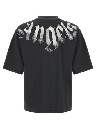 Palm Angels Craquel&eacute; Gothic Print T-shirt - Black