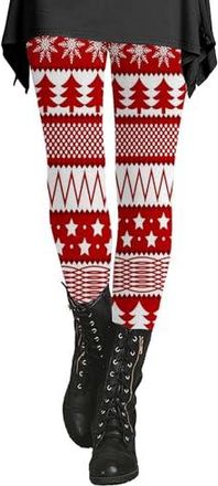 Generico Legging dhiver pour femme de sport sexy 2024 Leggings dhiver pour femme Curvy Chaud Collants Femme Fantaisie avec Motifs de Noël Leggings de Course Ca