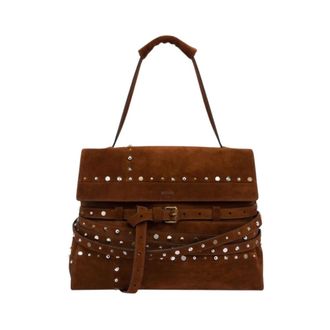 Moschino Femme, Sacs, Brun, Taille: ONE Size Tie Me Medium Shoulder Bag