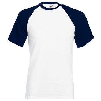 Fruit Of The Loom Herren Regular Fit, T-Shirt, Baseball, 61-026-0-White/ Navy, GR. XX-Large (Herstellergr&ouml;&szlig;e: XX-Large), Mehrfarbig