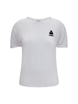 Isabel Marant Womens T-Shirt Koldia Logo White Linen T-Shirts & Jerseys