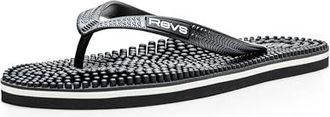 Revs Lights - Tongs de massage r&eacute;flexologie pour hommes et femmes, Noir mat 44/45EU (&Eacute;tiquette 45)