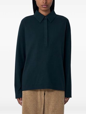 The Row Roddie long-sleeve buttoned polo shirt - Schwarz