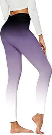 Generic Legging d&eacute;contract&eacute; et confortable pour femme avec imprim&eacute; d&eacute;grad&eacute;, violet, XXL
