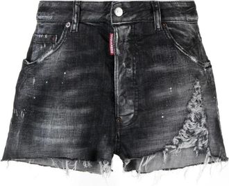 Dsquared2 Femme, Shorts, Noir, Taille: 36 FR Raw Cut Baggy Shorts