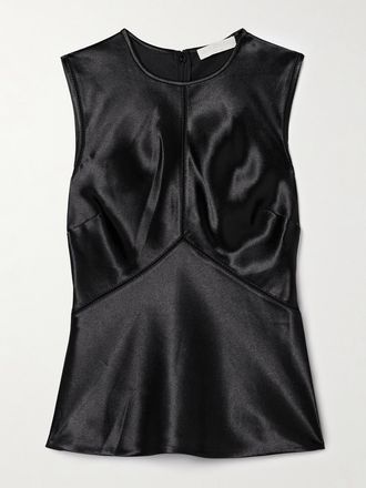 Ulla Johnson Kiera Tanktop Aus Satin Mit H&auml;kelbesatz - Schwarz