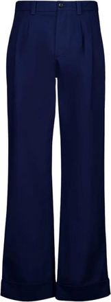 Valentino Garavani Homme, Pantalons, Bleu, Taille: XL VLogo Straight Fit Cotton Pants