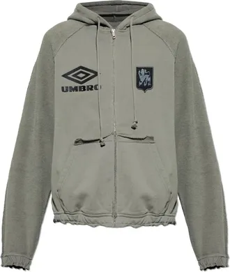 Umbro Homme, Sweatshirts et sweats &agrave; capuche, Gris, Taille: XL Royal Arms Zip Masked Sweat &agrave; capuche Smock