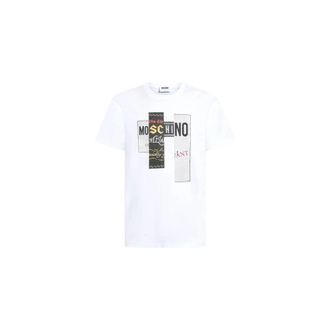 Moschino Bedrucktes T-Shirt aus Baumwoll-Jersey - - Tops - Herren - Wei&szlig; - L