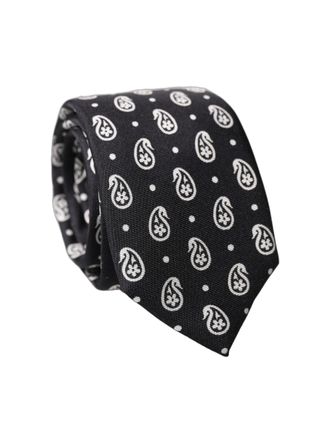 Dolce & Gabbana Paisley Silk Necktie - Black
