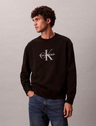 Calvin Klein Jeans Sweatshirt LS EU 350TERRY MONOLOGO CN SWTSH Rundhalsausschnitt, regular fit