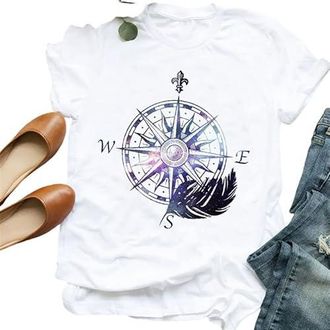 Keephen Bohemian Plume Papillon Impression 3D Femmes T-Shirt Casual &Eacute;t&eacute; Boho Tops Col Rond L&acirc;che Manches Courtes Blouses Tunique