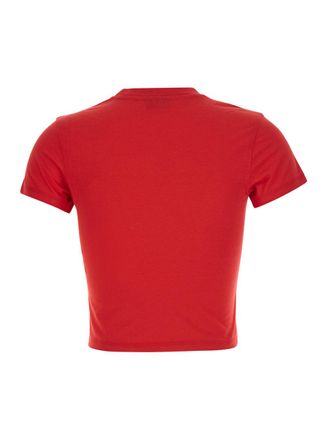 Gucci Womens Cropped Cotton T-Shirt Red T-Shirts & Jerseys