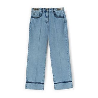 Motivi Cropped Weite Jeans mit Kette - - Jeans - Damen - Blau - S
