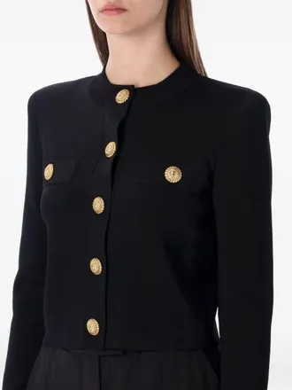 Balmain Gold-Tone Button Cardigan - Black