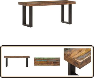 vidaXL Vidaxl - Sitzbank 110 cm Altholz und Stahl - Industrielle Sitzbank - Holzm&ouml;bel - Vintage Bank - Altholzbank - Wohnzimmersofa
