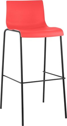 Clp Barhocker Hover mit Kunststoffsitz und robustem Metallgestell I Barstuhl mit Einer Sitzh&ouml;he von: 76 cm I erh&auml;ltlich, Farbe:rot, Gestell Farbe:schwarz